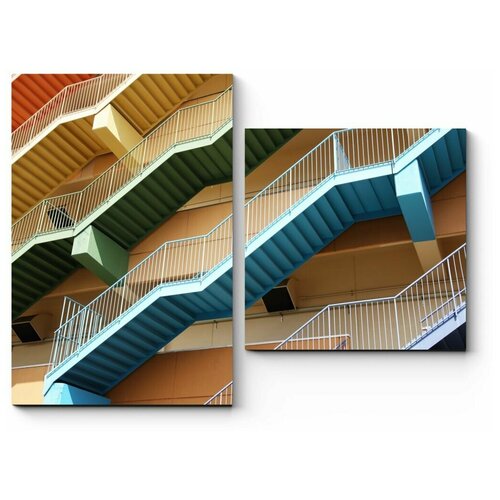 Модульная картина Цветные лестницы150x113