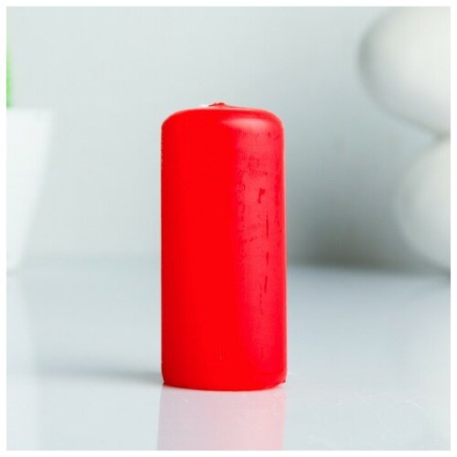 Свеча - цилиндр ароматическая "Клубника", 4х9 см, 11 ч, 88 г, красная 1192423