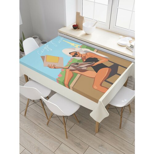 Прямоугольная тканевая скатерть на стол JoyArty с рисунком "Следуй за мечтой" 145 на 180 см