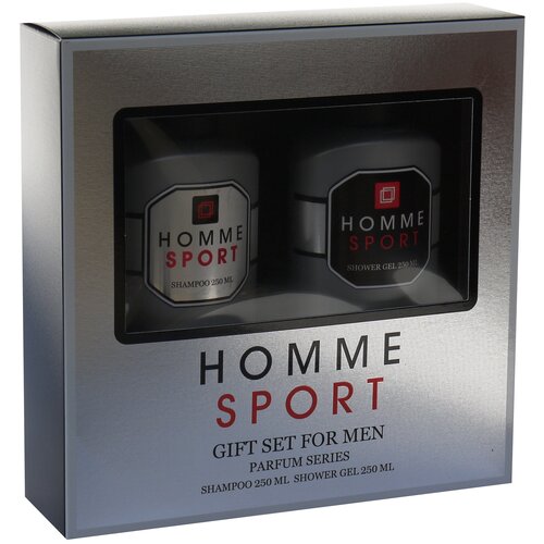 Подарочный косметический парфюмерный набор FESTIVA Parfum Series HOMME SPORT для мужчин (Шампунь 250 мл. + Гель для душа 250 мл.)