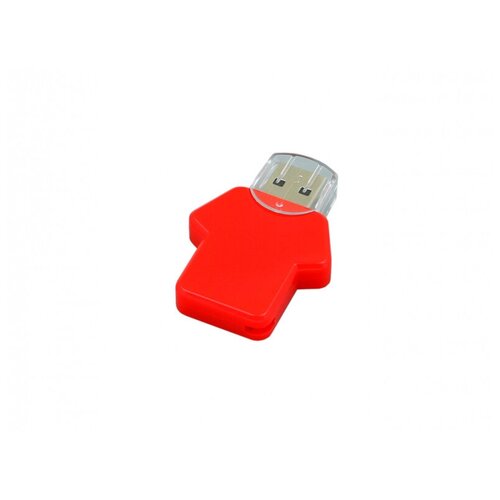 Пластиковая флешка для нанесения логотипа в виде футболки (64 Гб / GB USB 3.0 Красный/Red Football_man футболка для подарка на 23 февраля)