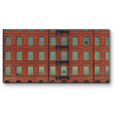 Модульная картина Красное здание с лестницей50x25