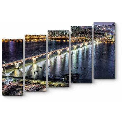 Модульная картина Мост через ночь, Сеул 220x154