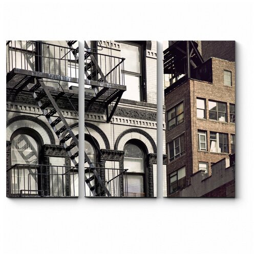 Модульная картина История Нью-Йорка в зданиях 140x100
