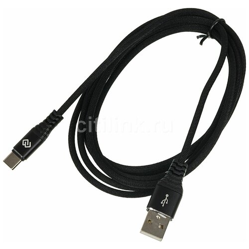 Кабель Digma TYPE-C-2M-BRAIDED-BLK USB (m)-USB Type-C (m) 2м черный