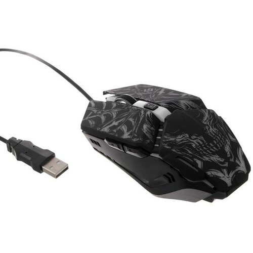Мышь Defender Prototype GM-670L, игровая, проводная, 6 кнопок, подсветка, 3200 dpi, USB, чер