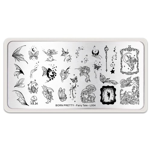 Born Pretty пластина Fairy Tale L004 12 х 6 см Silver
