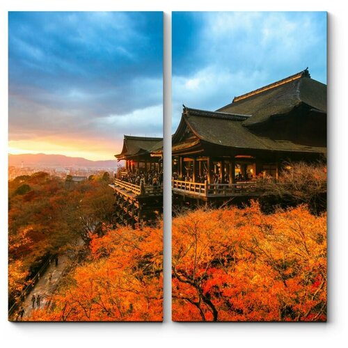 Модульная картина Осенний Киото на закате90x90