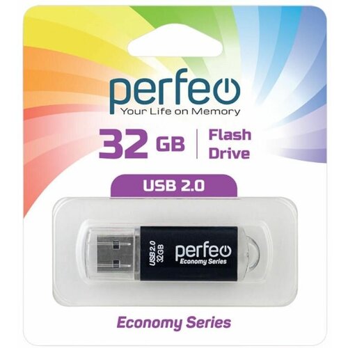 USB флешка Perfeo USB 32GB E01 Black ES