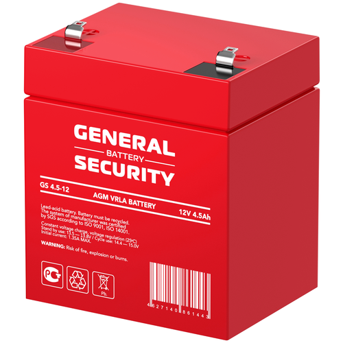 Свинцово-кислотный аккумулятор General Security GS 4.5-12 (12 В, 4.5 Ач)