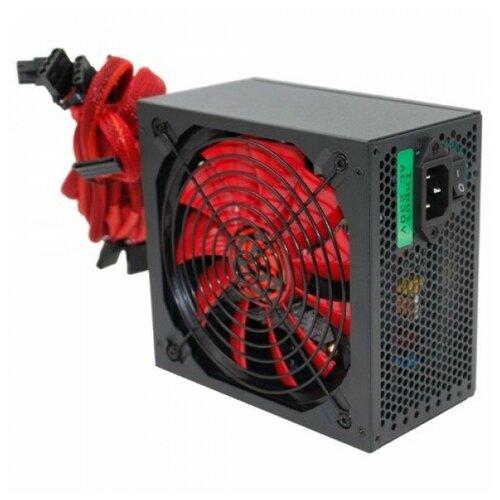 Ginzzu PC600 14CM(Red) 80+ black, APFC,24+4p,2 PCI-E(6+2), 5*SATA, 4*IDE, оплетка, кабель питания, цветная коробка