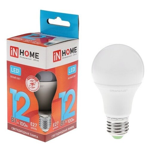Лампа светодиодная IN HOME LED-A60-VC, Е27, 12 Вт, 230 В, 4000 К, 1140 Лм 4206886