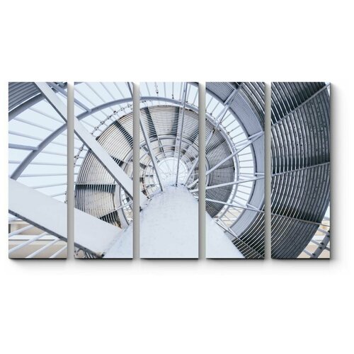 Модульная картина Стальная спиральная лестница90x54