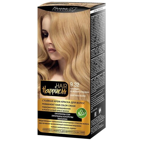 Белита-М Hair Happiness крем-краска для волос, 9.32 светлый бежевый блондин, 90 мл