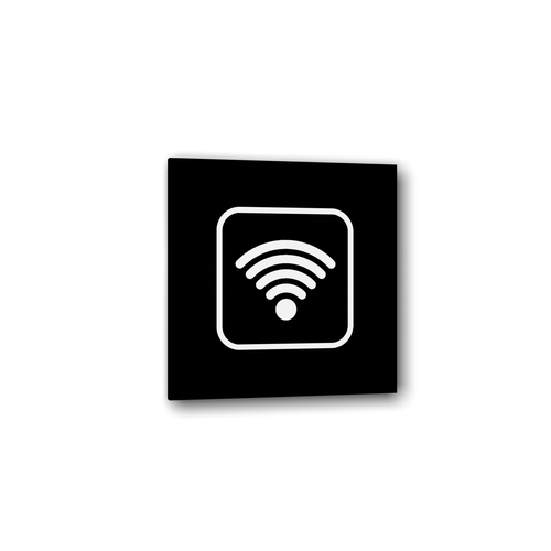 Табличка "Wi-Fi", Глянцевая линейка, цвет Черный, 10 см х 10 см