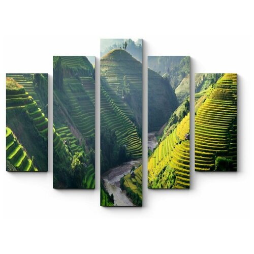 Модульная картина Вьетнамские рисовые поля в горах 95x76
