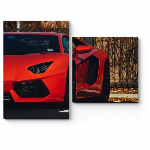 Модульная картина Красный Lamborghini Aventador 50x38