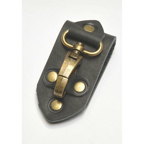 Брелок KOZHEDUB брелок-карабин на ремень для ключей, гладкая фактура, 3 шт., черный