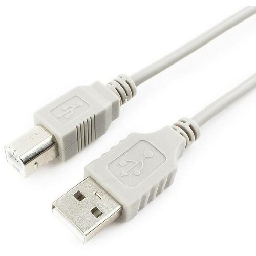 Кабель Gembird USB2.0 AM/BM 1.8 м, кабель для питания и передачи данных, серого цвета