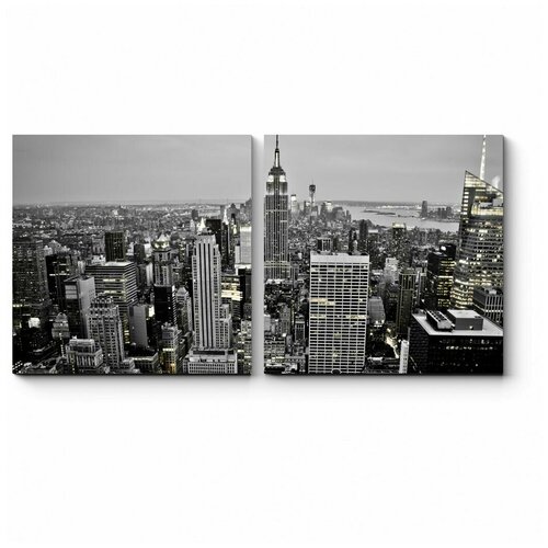 Модульная картина Нью-Йорк в серых тонах110x55
