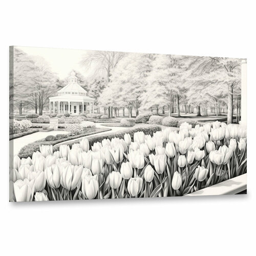 Интерьерная картина 100х60 "Тюльпановый уголок"