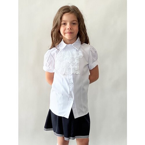 Школьная блуза Бушон, размер 146, белый