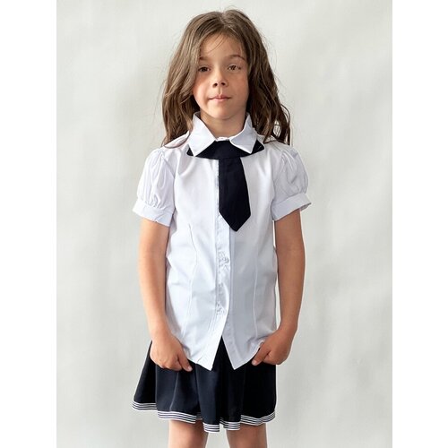 Школьная блуза Бушон, размер 122, белый