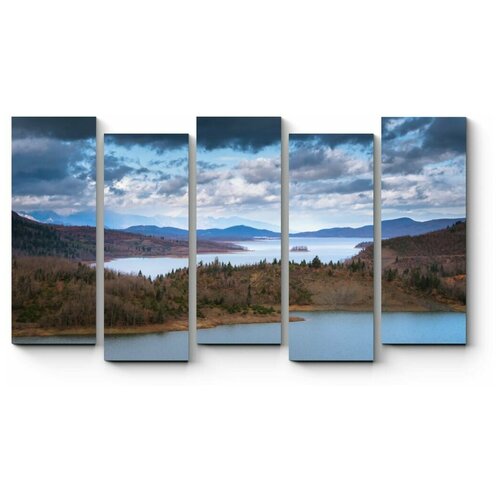 Модульная картина Пейзаж в оттенках голубого 100x58