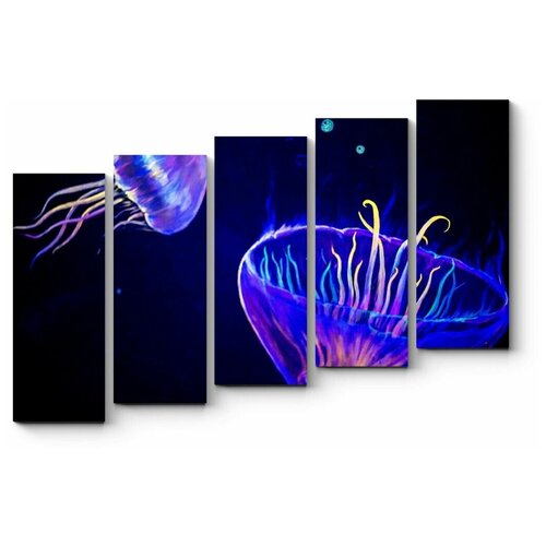 Модульная картина Сияющие медузы120x84