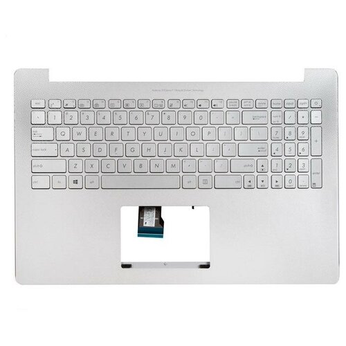 Клавиатура ZeepDeep для ноутбука Asus N501JW с топкейсом, серебристая панель, с подсветкой без крепления под HDD [90NB0871-R32US0], US раскладка