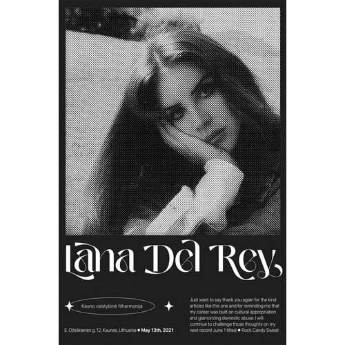 Плакат, постер Лана Дель Рей. Lana Del Rey на бумаге, размер 60х84см