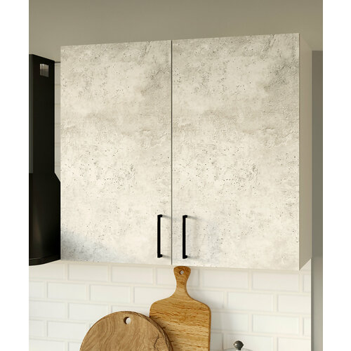 Кухонный модуль VITAMIN шкаф кухонный навесной двухдверный 80 см серый