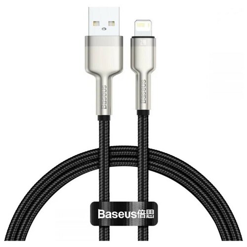 Кабель Baseus Cafule Series Metal Data Cable USB to Lightning 2.4A 2 м, цвет Черный (CALJK-B01)