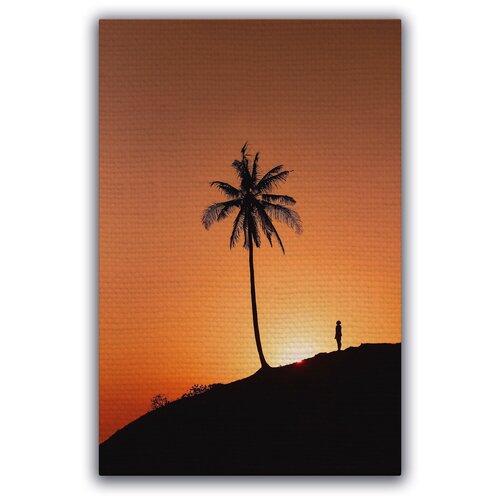 Картина на холсте "Пальма в закате" / Ru-print / Картина для интерьера дома / Картина на холсте 40х60