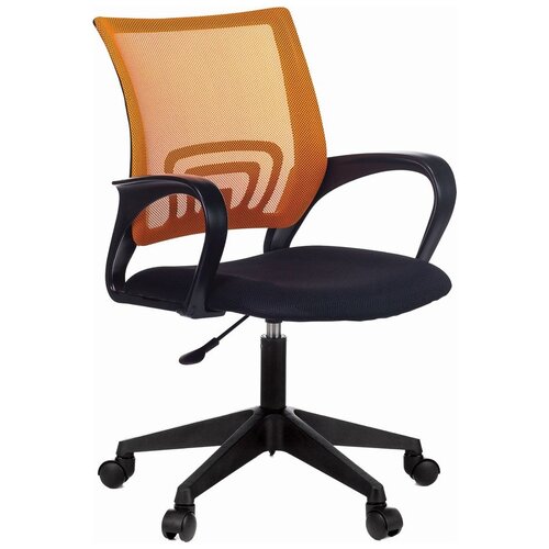 Компьютерное кресло Бюрократ CH-696 офисное, обивка: сетка/текстиль, цвет: черный/оранжевый