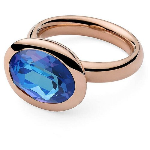 Кольцо Qudo, кристаллы Swarovski, размер 17.2, золотой, синий