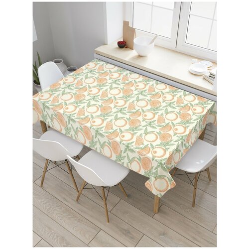 Скатерть прямоугольная JoyArty на кухонный стол "Дольки апельсина" из оксфорда, 120x145 см