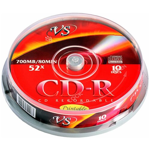 Диски VS CD-R 80 52x CB/10 Ink Print