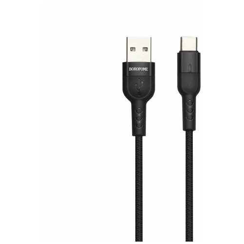 Кабель USB - Type-C Borofone BU17 Starlight, 1.2м, LED, цвет чёрный