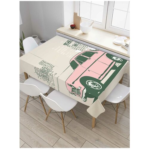 Скатерть прямоугольная JoyArty на кухонный стол "Автомобильная газета" из оксфорда, 180x145 см