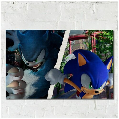 Картина интерьерная на дереве игра Sonic Unleashed (Соник Унлеашед) - 11992