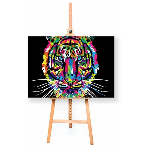 Интерьерная картина Coolpodarok Разноцветный тигр арт