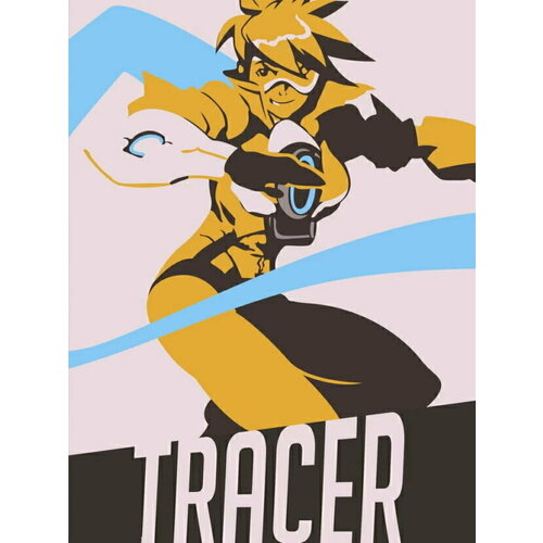 Плакат, постер на бумаге Overwatch: Tracer/Овервотч/игровые/игра/компьютерные герои персонажи. Размер 42 х 60 см