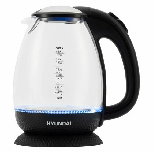 Чайник электрический Hyundai HYK-G3804, 2200Вт, черный