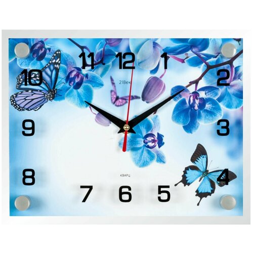 Часы настенные Рубин "Фиолетовые Орхидеи и бабочки" (2026-1120 )