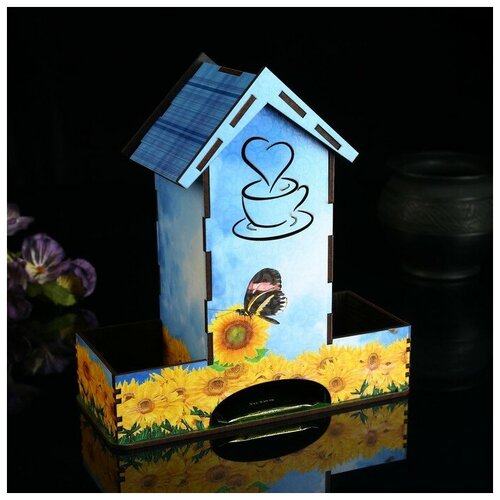Чайный домик с отсеками для хранения "Желтые цветы" 4833264