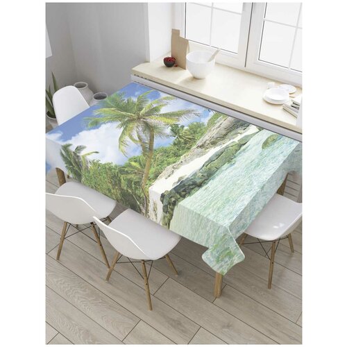Скатерть прямоугольная JoyArty на кухонный стол "Экзотический день" из оксфорда, 120x145 см