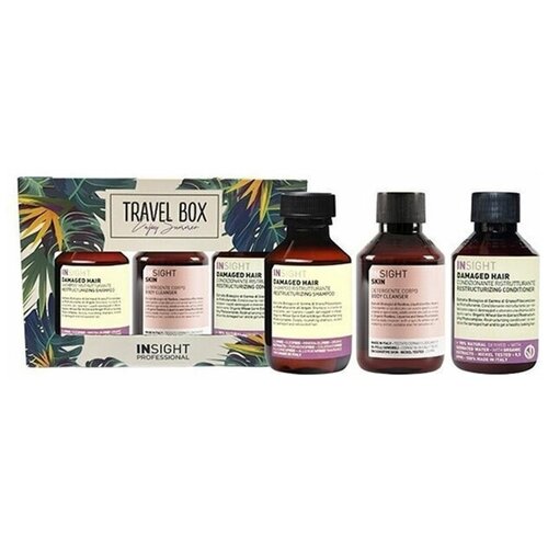 Набор Insight Professional Набор Travel Box Damaged Hair, Набор: шампунь, 100 мл + кондиционер, 100 мл + гель, 100 мл