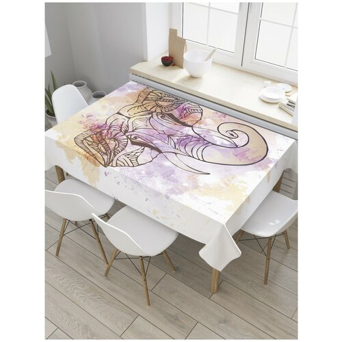 Скатерть прямоугольная JoyArty на кухонный стол "Индийский слон" из оксфорда, 120x145 см
