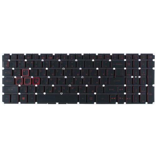 Клавиатура черная с подсветкой для Acer Nitro 5 AN515-52, AN515-42, AN515-51, AN515-31, AN515-41 (28 PIN)